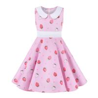 China Girls Show Skirt Polka Dot Flower Doll Collar Retro Summer Children'S Clothing for sale
