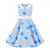 China Girls Show Skirt Polka Dot Flower Doll Collar Retro Summer Children'S Clothing for sale