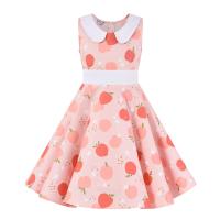 China Girls Show Skirt Polka Dot Flower Doll Collar Retro Summer Children'S Clothing for sale
