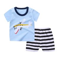 China Summer Kids Pajama Set Plain Animal Short Sleeve Tee And Shorts for sale