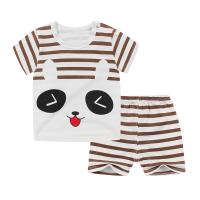 China Summer Kids Pajama Set Plain Animal Short Sleeve Tee And Shorts for sale