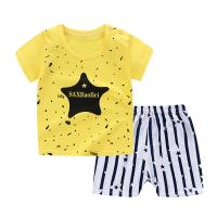 China Summer Kids Pajama Set Plain Animal Short Sleeve Tee And Shorts for sale