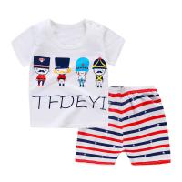 China Summer Kids Pajama Set Plain Animal Short Sleeve Tee And Shorts for sale