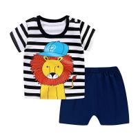 China Summer Kids Pajama Set Plain Animal Short Sleeve Tee And Shorts for sale