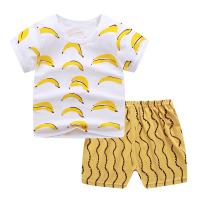 China Summer Kids Pajama Set Plain Animal Short Sleeve Tee And Shorts for sale