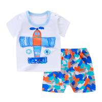 China Summer Kids Pajama Set Plain Animal Short Sleeve Tee And Shorts for sale