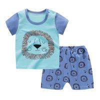 China Summer Kids Pajama Set Plain Animal Short Sleeve Tee And Shorts for sale