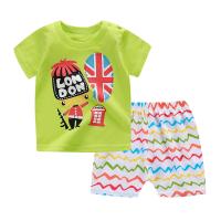 China Summer Kids Pajama Set Plain Animal Short Sleeve Tee And Shorts for sale