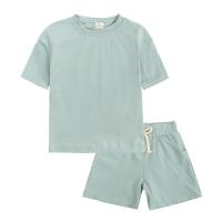 China Kids Boys Sportswear 2PCS T Shirt And Short Set Label Embroidery Summer Children'S Clothing for sale