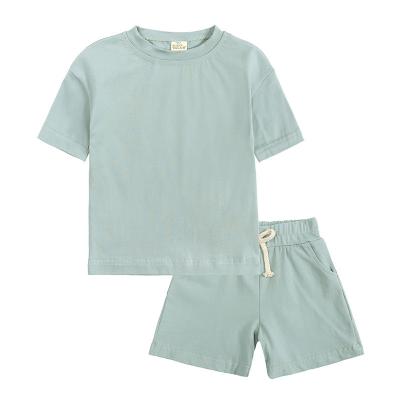 China Kids Boys Sportswear 2PCS T Shirt And Short Set Label Embroidery Summer Children'S Clothing for sale