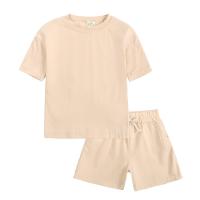 China Kids Boys Sportswear 2PCS T Shirt And Short Set Label Embroidery Summer Children'S Clothing for sale