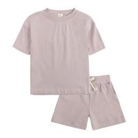 China Kids Boys Sportswear 2PCS T Shirt And Short Set Label Embroidery Summer Children'S Clothing for sale