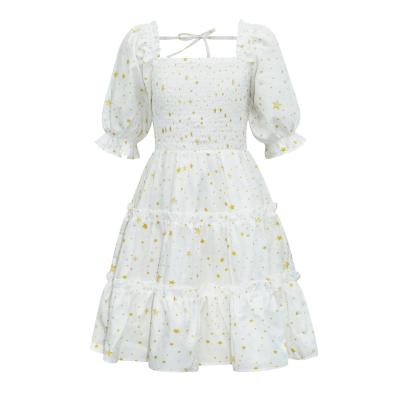 China Kids Spring Summer Children'S Clothing Long Sleeve Floral Print Girls Dress for sale