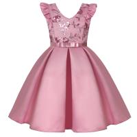 China Little Flying Sleeve Summer Children'S Clothing Sequin Dress Festive Party for sale