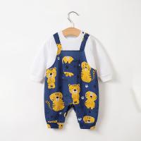 China Children'S Short Sleeve Overall For Newborn Cartoon Strap Overalls Spring Autumn for sale