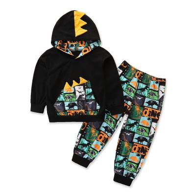 China Spring Autumn Boys Casual Spring Children'S Clothing Dinosaur Printed Suit Hoodie for sale