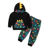 China Spring Autumn Boys Casual Spring Children'S Clothing Dinosaur Printed Suit Hoodie for sale