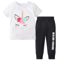 China two piece Spring Children's Clothing Short Sleeved T-Shirt Trousers Sets for sale