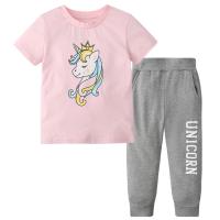 China two piece Spring Children's Clothing Short Sleeved T-Shirt Trousers Sets for sale