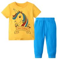 China two piece Spring Children's Clothing Short Sleeved T-Shirt Trousers Sets for sale