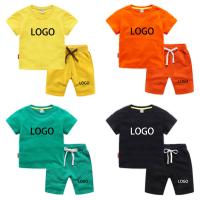 China Custom Logo Summer Children's Clothing Kids Cotton Sportswear for sale