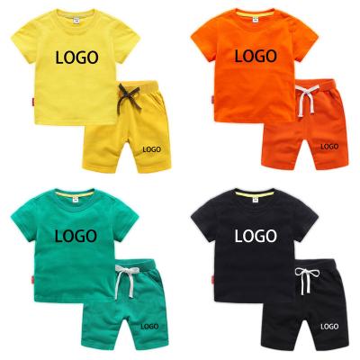 China Custom Logo Summer Children's Clothing Kids Cotton Sportswear for sale