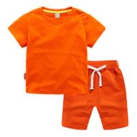 China Custom Logo Summer Children's Clothing Kids Cotton Sportswear for sale