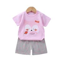 China Cotton Cartoon Home Wear Kids Clothing Shorts Short Sleeve Casual Two Piece for sale