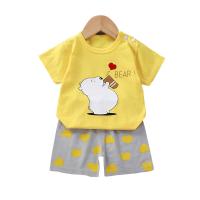 China Cotton Cartoon Home Wear Kids Clothing Shorts Short Sleeve Casual Two Piece for sale