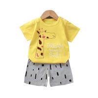 China Cotton Cartoon Home Wear Kids Clothing Shorts Short Sleeve Casual Two Piece for sale