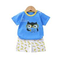 China Cotton Cartoon Home Wear Kids Clothing Shorts Short Sleeve Casual Two Piece for sale