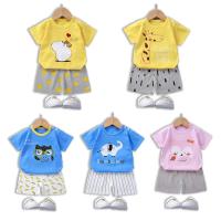China Cotton Cartoon Home Wear Kids Clothing Shorts Short Sleeve Casual Two Piece for sale