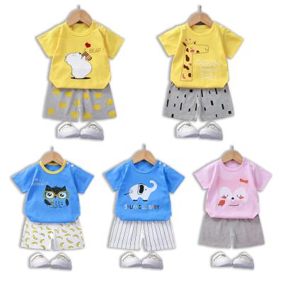 China Cotton Cartoon Home Wear Kids Clothing Shorts Short Sleeve Casual Two Piece for sale
