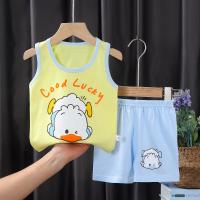 China 3M-9M Children's Summer Cotton Suit Girls' Shorts Clothes Boys' Sleeveless for sale