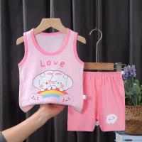 China 3M-9M Children's Summer Cotton Suit Girls' Shorts Clothes Boys' Sleeveless for sale