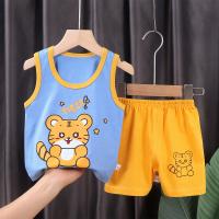 China 3M-9M Children's Summer Cotton Suit Girls' Shorts Clothes Boys' Sleeveless for sale