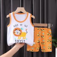 China 3M-9M Children's Summer Cotton Suit Girls' Shorts Clothes Boys' Sleeveless for sale