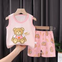 China 3M-9M Children's Summer Cotton Suit Girls' Shorts Clothes Boys' Sleeveless for sale