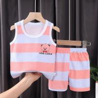 China 3M-9M Children's Summer Cotton Suit Girls' Shorts Clothes Boys' Sleeveless for sale