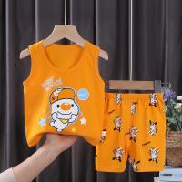 China 3M-9M Children's Summer Cotton Suit Girls' Shorts Clothes Boys' Sleeveless for sale