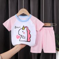 China 100% Cotton Summer Children's Outfit Sets Short Sleeve T-shirt Set for sale