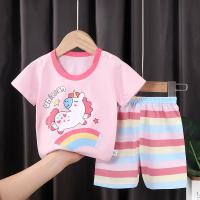 China 100% Cotton Summer Children's Outfit Sets Short Sleeve T-shirt Set for sale