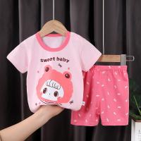 China 100% Cotton Summer Children's Outfit Sets Short Sleeve T-shirt Set for sale