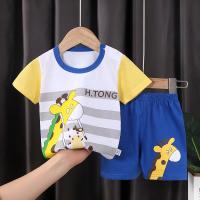 China 100% Cotton Summer Children's Outfit Sets Short Sleeve T-shirt Set for sale
