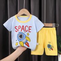 China 100% Cotton Summer Children's Outfit Sets Short Sleeve T-shirt Set for sale