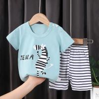 China 100% Cotton Summer Children's Outfit Sets Short Sleeve T-shirt Set for sale