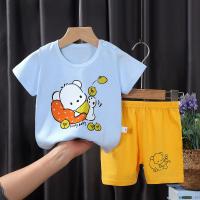 China 100% Cotton Summer Children's Outfit Sets Short Sleeve T-shirt Set for sale