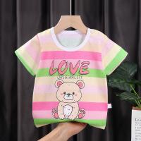 China Short Sleeved Children's Sports Shirts Pure Cotton Girls' Summer Clothes Boys' Top for sale