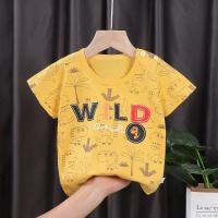 China Short Sleeved Children's Sports Shirts Pure Cotton Girls' Summer Clothes Boys' Top for sale