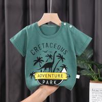 China Short Sleeved Children's Sports Shirts Pure Cotton Girls' Summer Clothes Boys' Top for sale